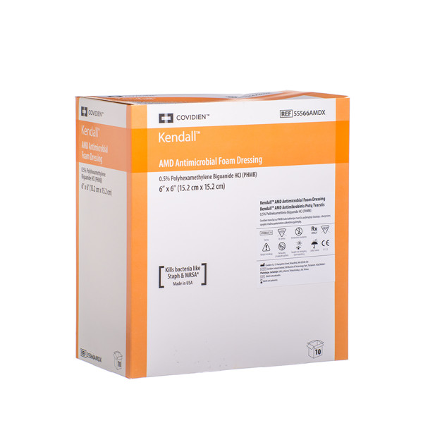 KENDALL AMD ANTIMICROBIAL FOAM DRESSING, tvarstis, 15,3 cm x 15,3 cm ...