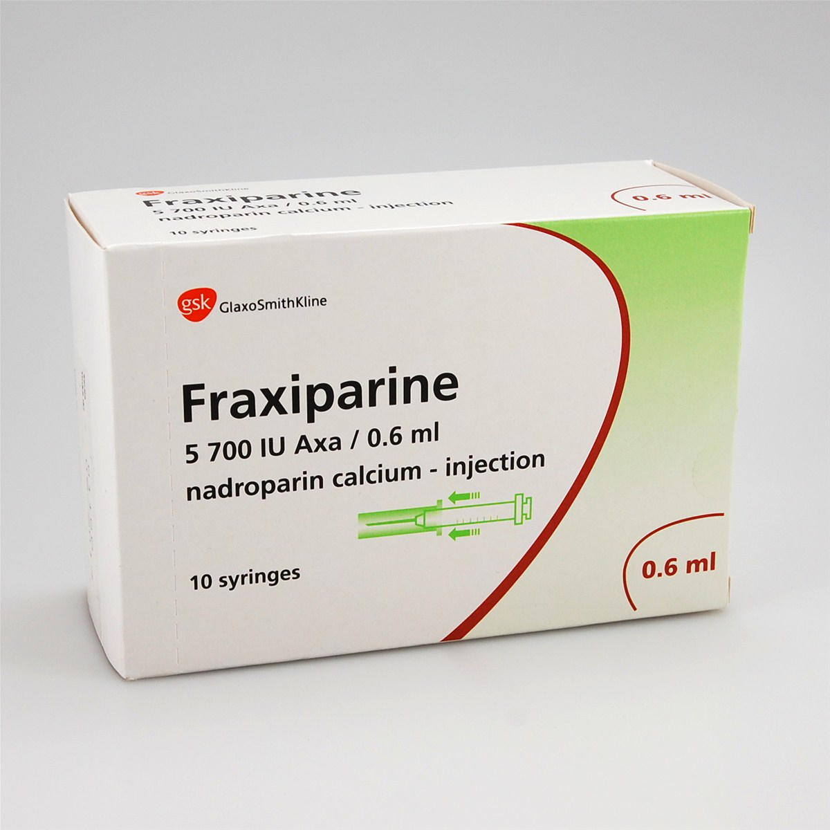 FRAXIPARINE, 5700 anti-Xa TV/0,6 ml, injekcinis tirpalas, N10 | Gintarinė