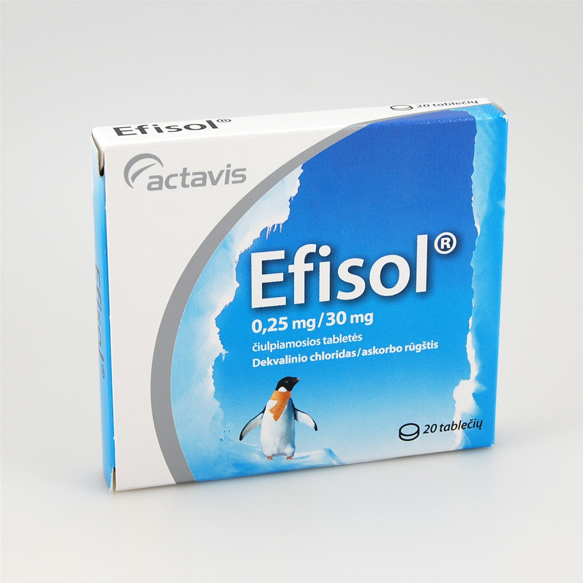 EFISOL, 0,25 mg/30 mg, suslėgtosios pastilės, N20 | Gintarinė