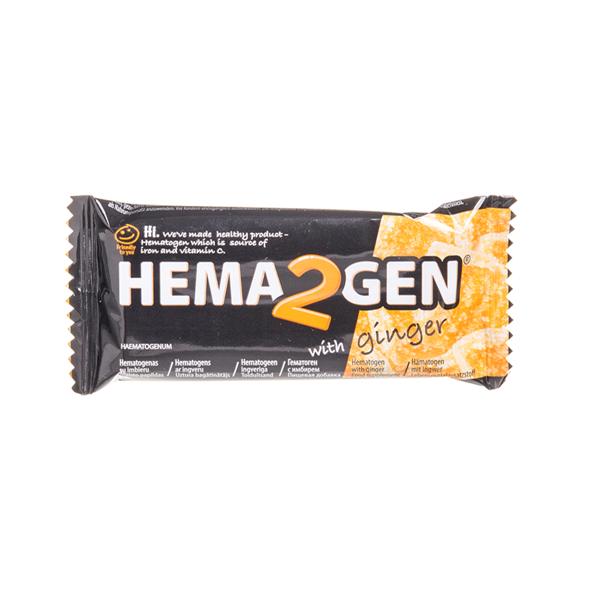 HEMATOGENAS HEMA2GEN WITH GINGER, 45 g | Gintarinė