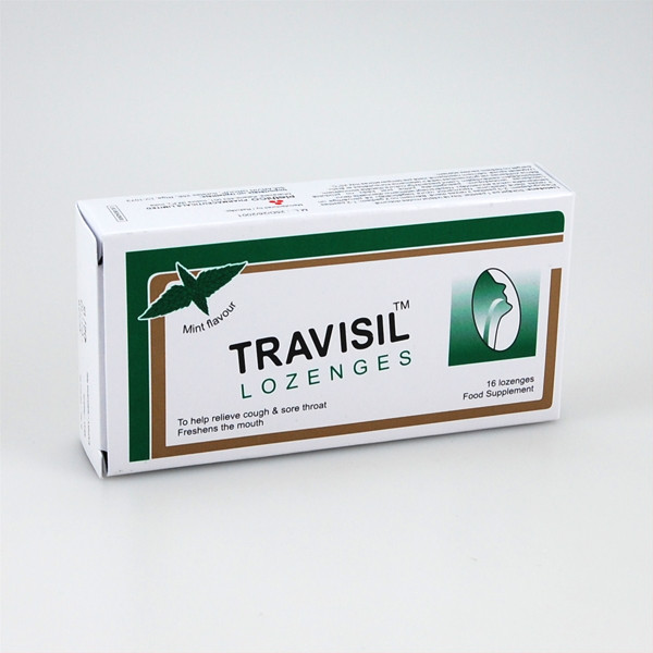 TRAVISIL, 16 mėtų skonio pastilių | Gintarinė vaistinė