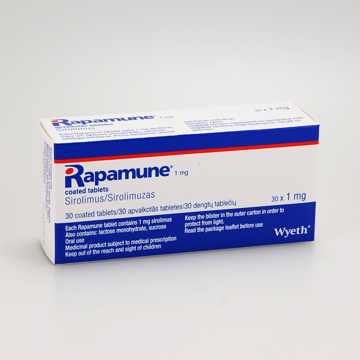 RAPAMUNE, 1 mg, dengtos tabletės, N30 | Gintarinė