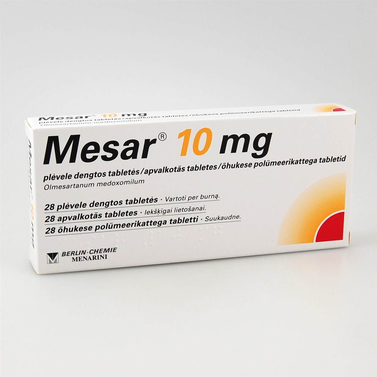 MESAR, 10 mg, plėvele dengtos tabletės, N28 | Gintarinė