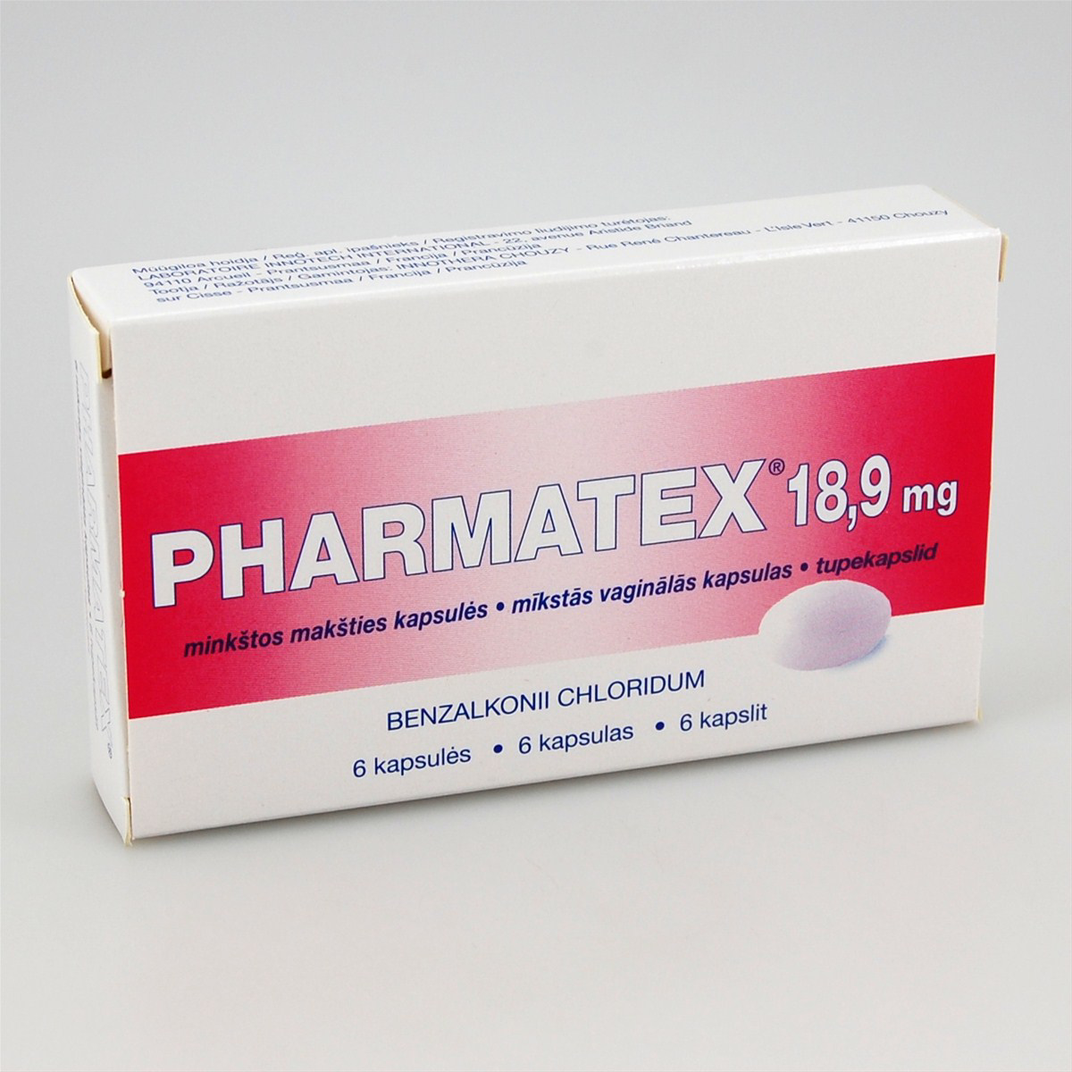 PHARMATEX, 18,9 mg, minkštos makšties kapsulės, N6 | Gintarinė