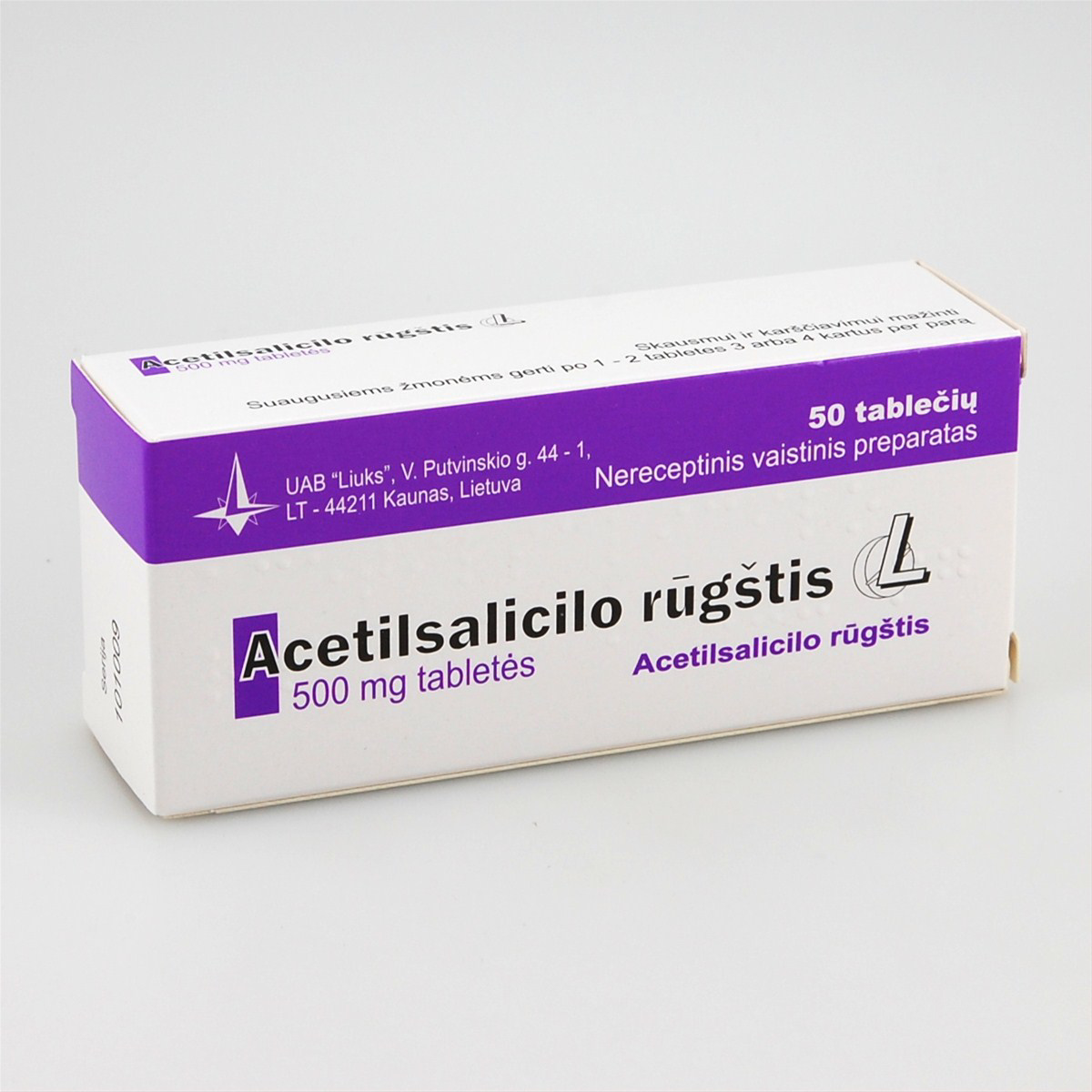 ACETILSALICILO RŪGŠTIS L, 500 mg, tabletės, N50 | Gintarinė