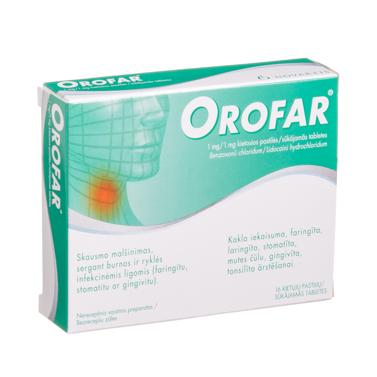 OROFAR, 1 mg/1 mg, kietosios pastilės, N16 | Gintarinė