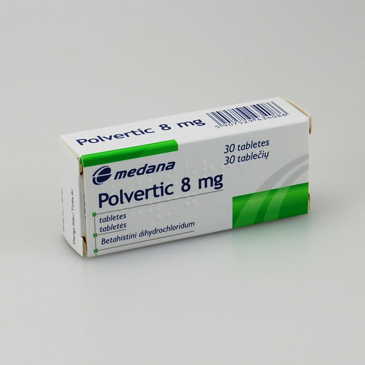 POLVERTIC, 8 mg, tabletės, N30 | Gintarinė