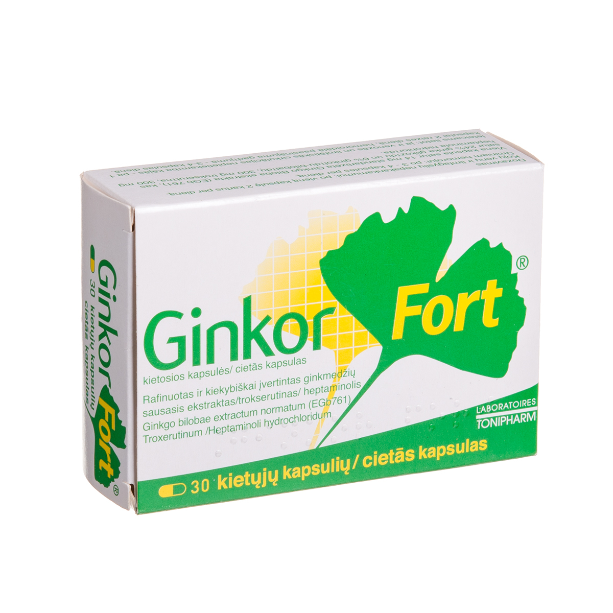 GINKOR FORT, kietosios kapsulės, N30 | Gintarinė