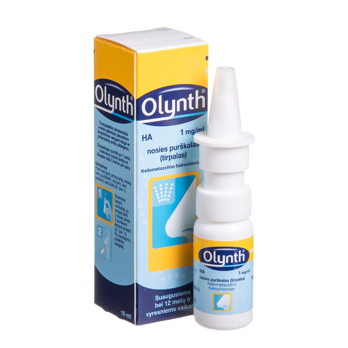 OLYNTH HA, 1 mg/ml, nosies purškalas (tirpalas), 10 ml | Gintarinė