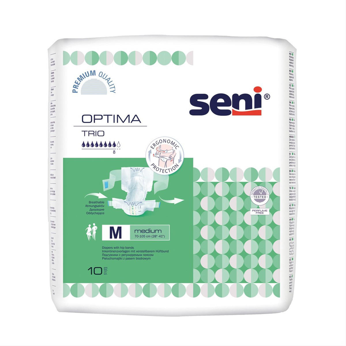 SENI OPTIMA TRIO MEDIUM, sauskelnės, 10 vnt. | Gintarinė